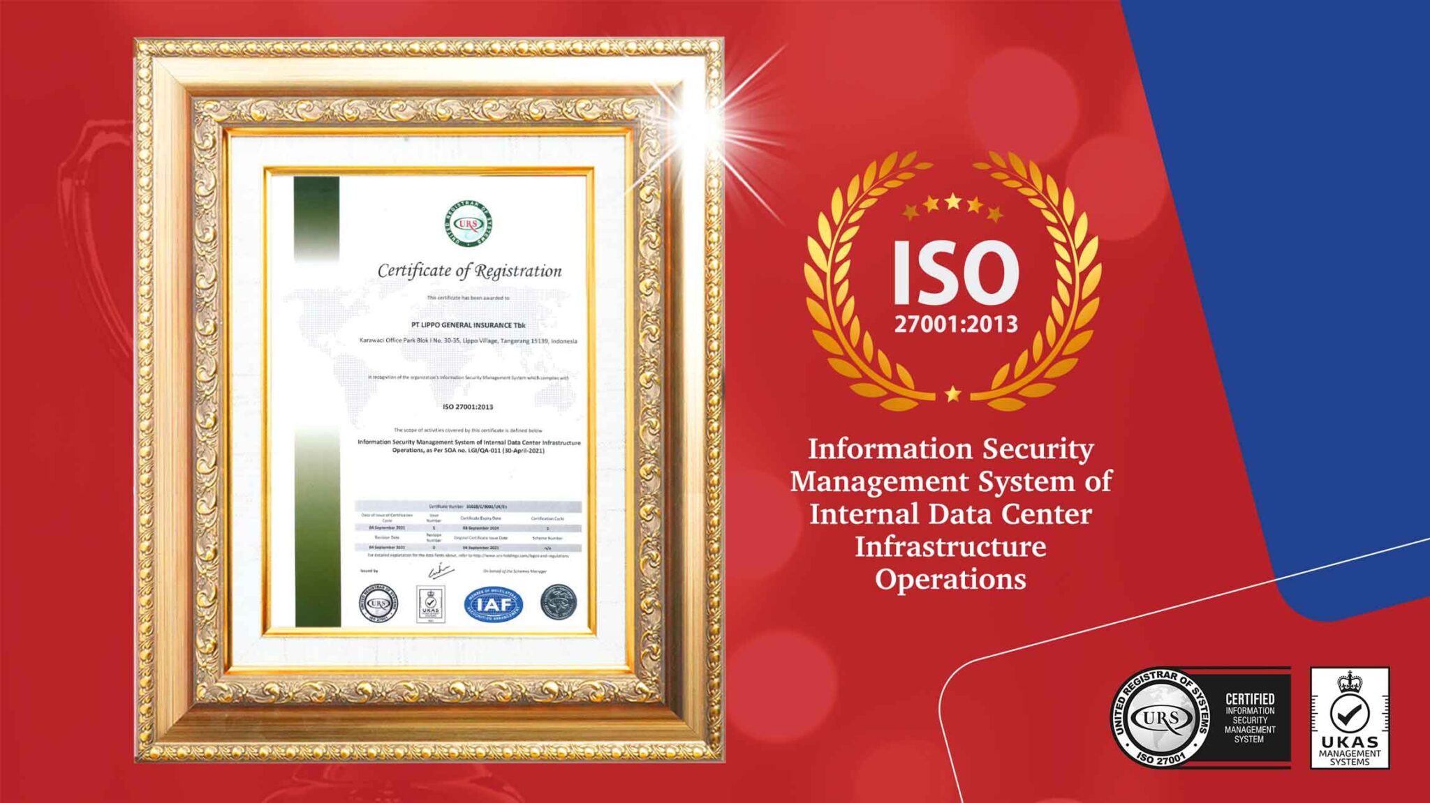 PT Lippo General Insurance Tbk Tersertifikasi ISO 27001:2013 – LGI