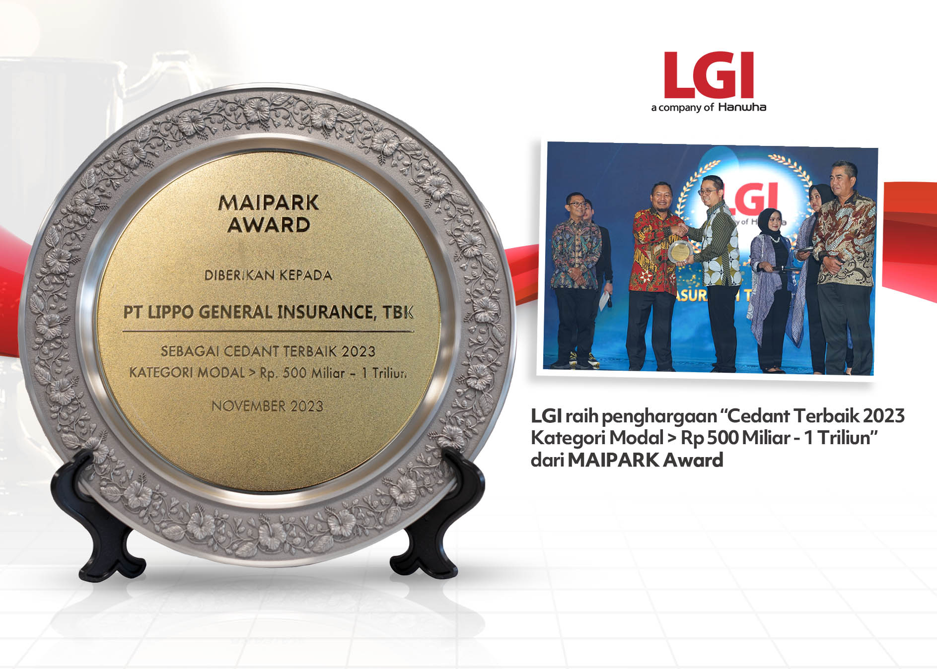 PT Lippo General Insurance Tbk Raih Penghargaan MAIPARK Award 2023 – LGI