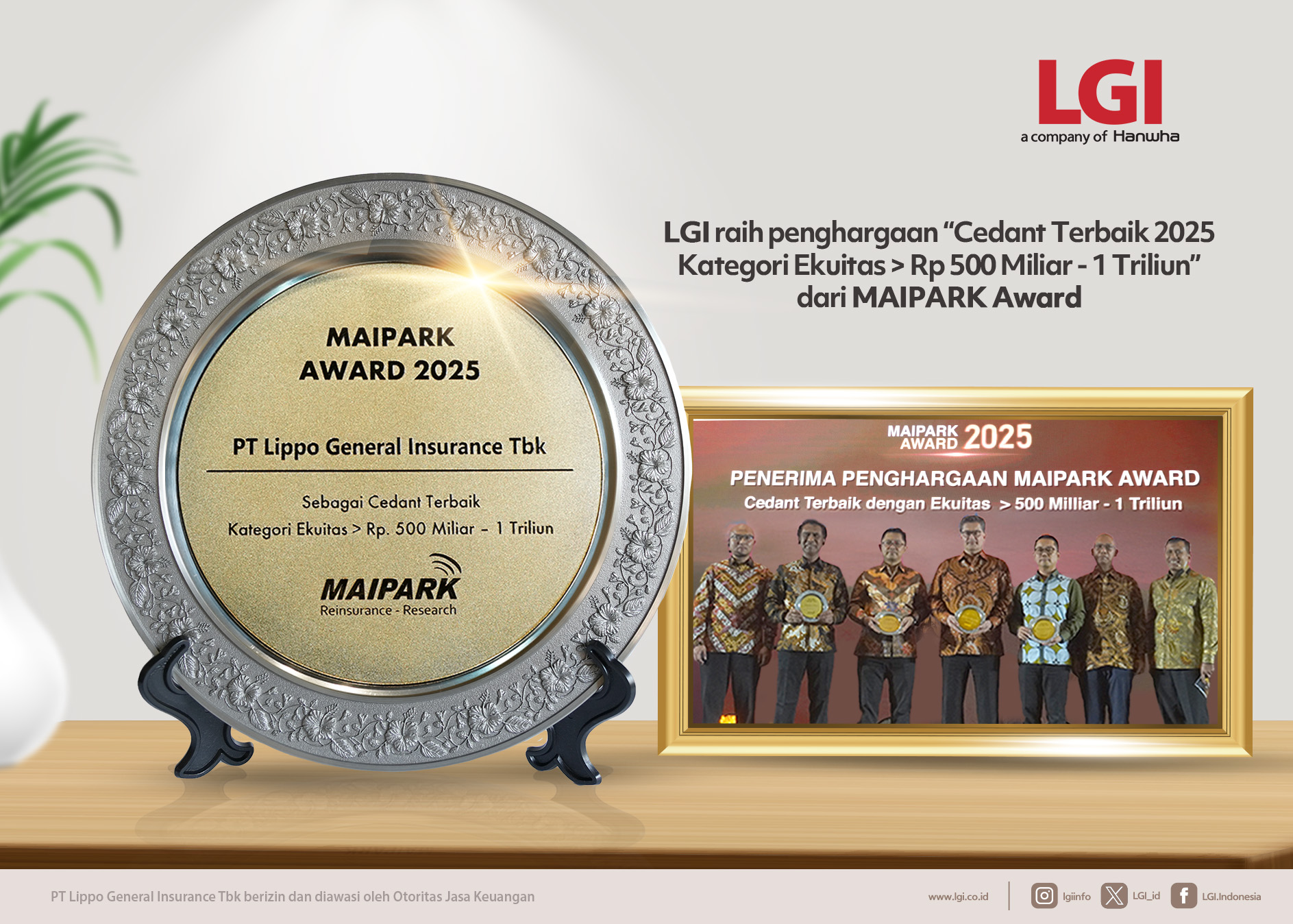 LGI Raih Cedant Terbaik 2025 Kategori Ekuitas > 500 M – 1 T pada MAIPARK Award 2025 – LGI